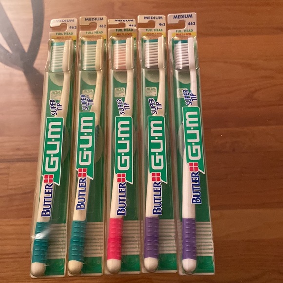 Butler Gun | Other | New 5 Butler Gum Vintage Medium Toothbrushes ...